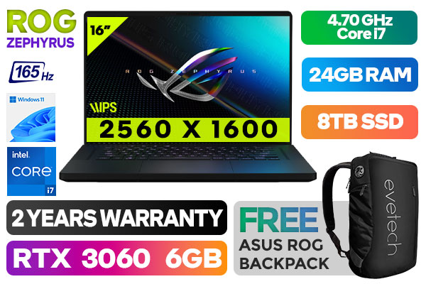 ASUS ROG Zephyrus M16 GU603ZM RTX 3060 Laptop With 24GB RAM & 8TB SSD ...