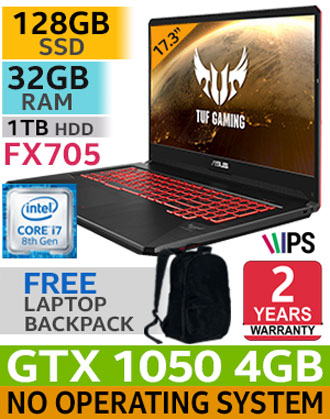 ASUS TUF Gaming FX705GD Gaming Laptop With 128GB SSD And 32GB RAM | Evetech